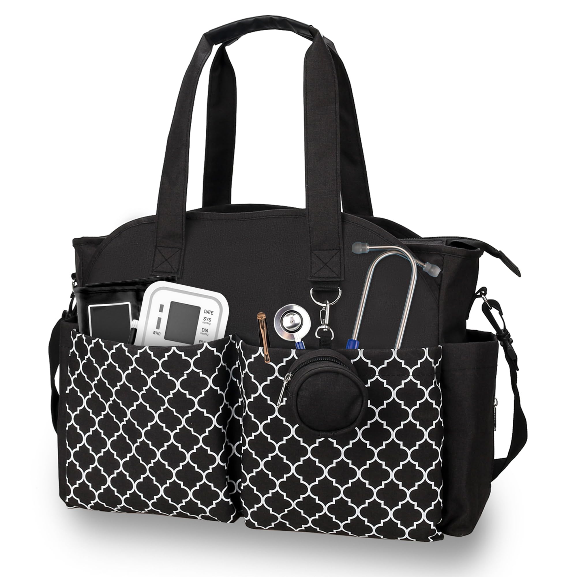 Korolev Nurse Bag for Work, Nurse Tote Bag, Nursing Bag with Multiple Pockets for Nurse and Working Women, Blue