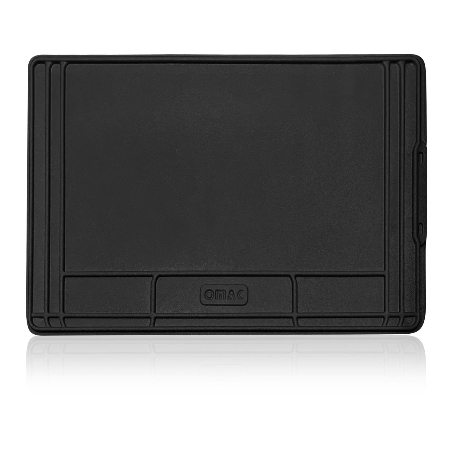 OMAC Under The Sink Mat, Trimmable, 34.6 x 22.4 inch, Waterproof, Cabinet Liner Protector for Kitchen and Bathroom, Undersink Tray, Rubber, Black