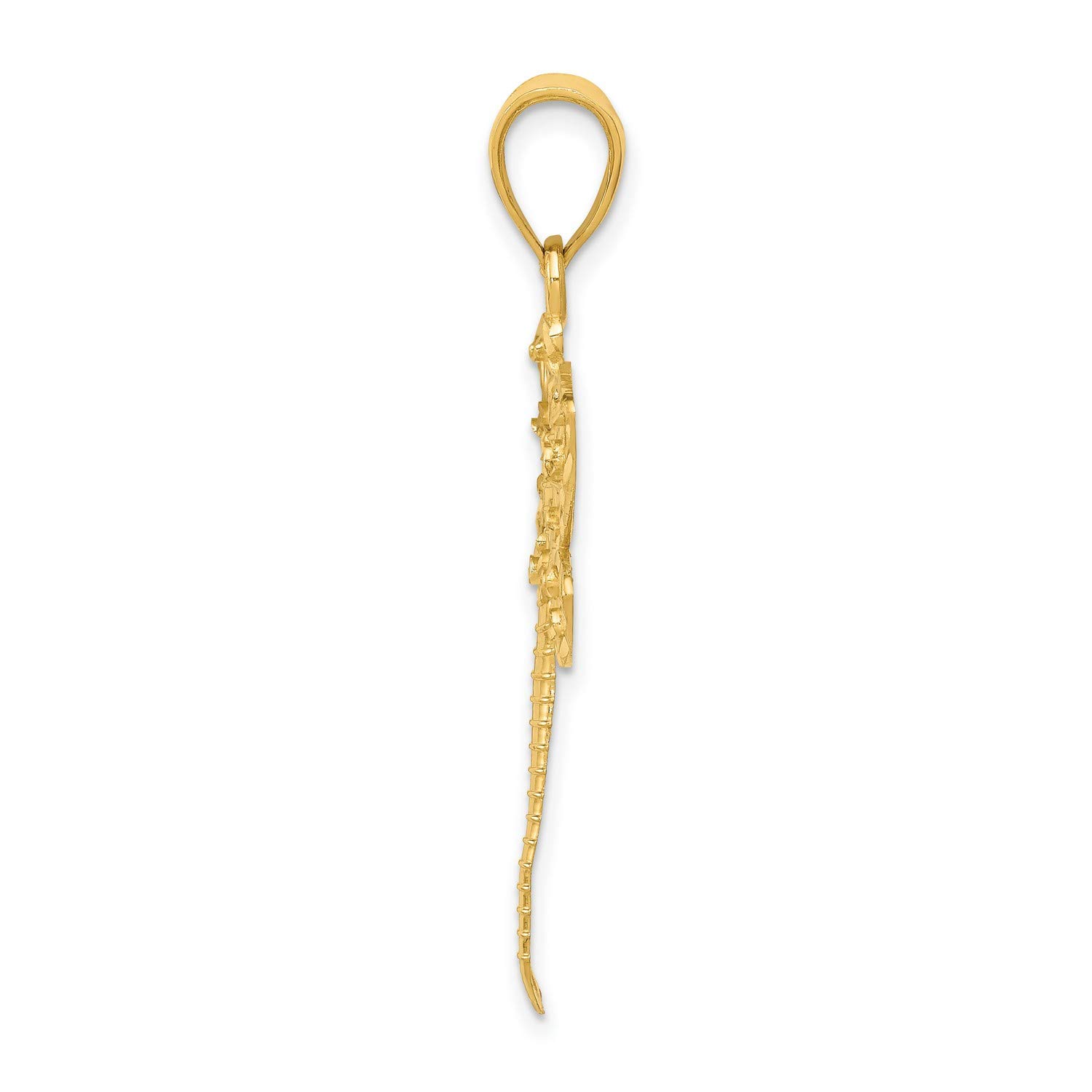 Jewelry Stores Network 14k Yellow Gold Solid Open Back Dragonfly Pendant 37 mm x 38 mm