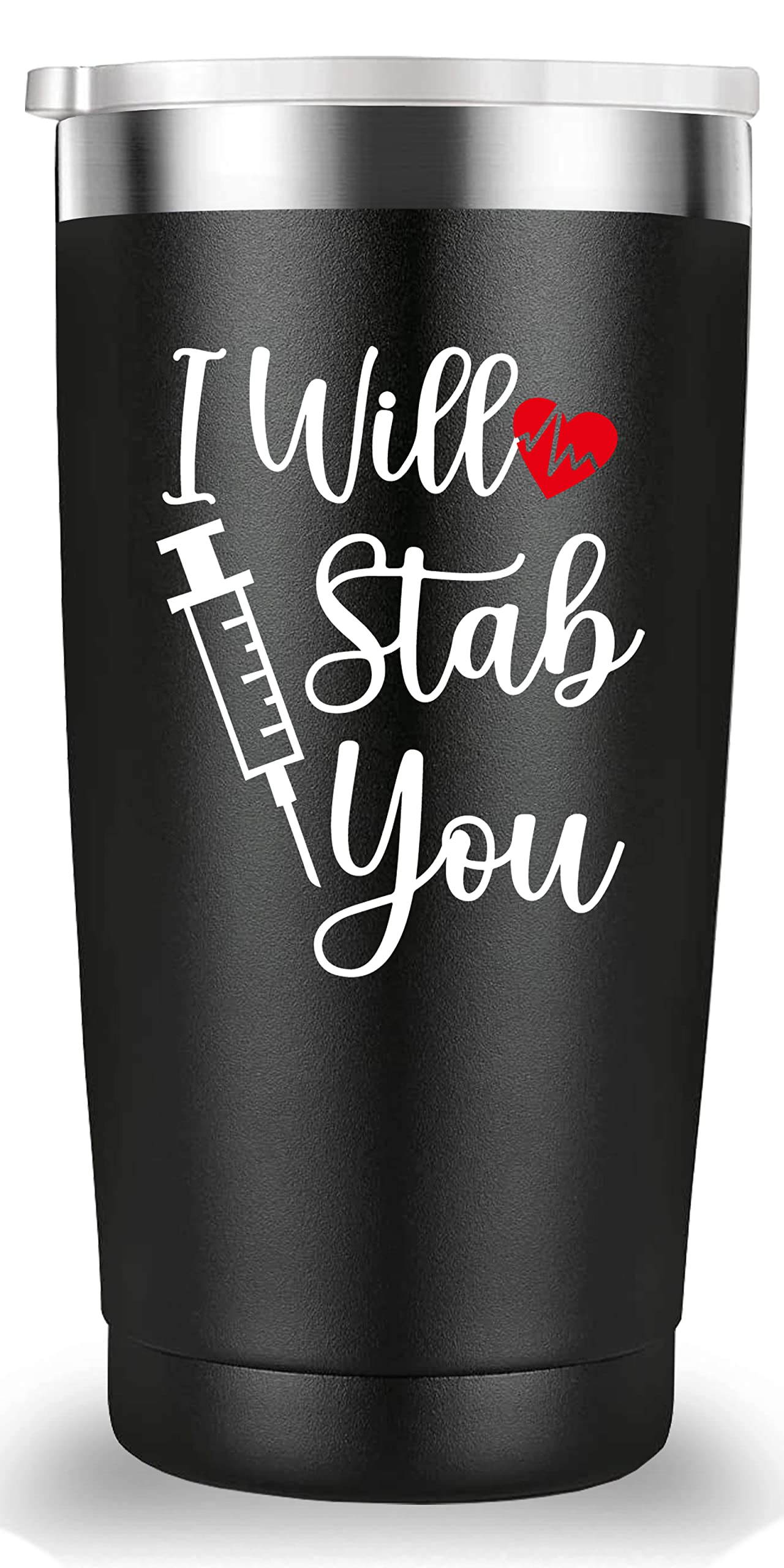 Mamihlap I Will Stab You Travel Mug Tumbler.Doctor,Nurse,Nurses Week GiftsThank You,Appreciation,Birthday,Christmas Gifts for Nurse,Doctor.Medical Nursing School Graduation Gifts.(20 oz Black)