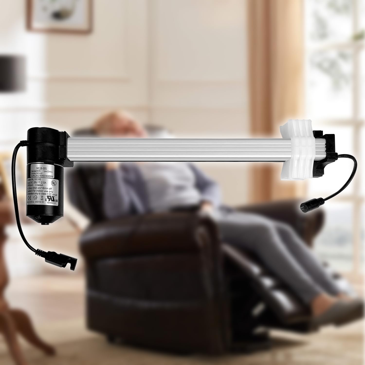 Kroshine Power Recliner Motor Replacement with Cord Model ML18-005 Linear Actuator for Sofa Lift Chair Couch Massage Seat Bed