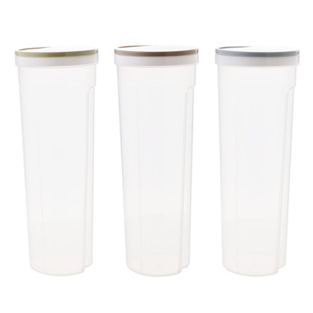 Luxshiny Flour Container 2 Pcs Spaghetti Pasta Storage Noodles Jar Rotating Transparent Grain Container Kitchen Cereal Crisper for Dry Food Oatmeal Rice (Light Blue) Spaghetti Noodles