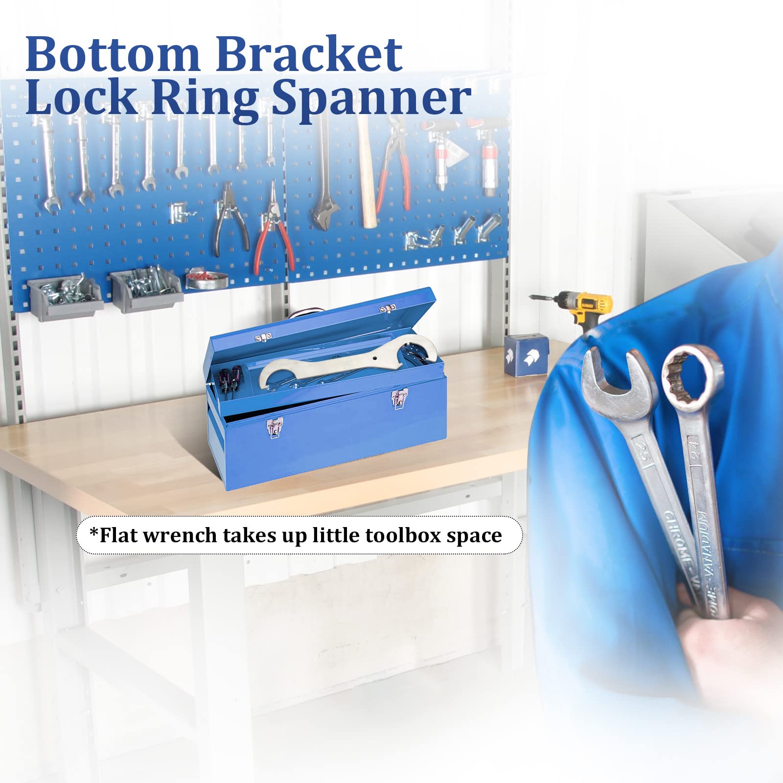 MATINA Bottom Bracket Tool, Bike Bottom Bracket Wrench, Bike Bottom Bracket Removal Tool, Double Sided Bottom Bracket Lock Wrench for Bicycle
