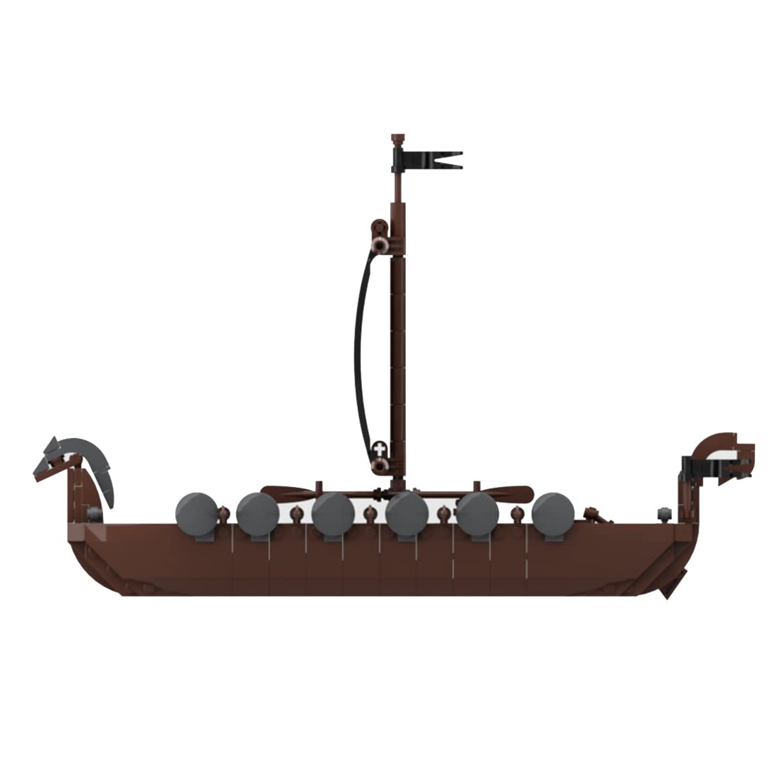 RuiyiF 319PCS Longship Model Medieval Military Theme Building Blocks Set DIY Toys MOC-122614