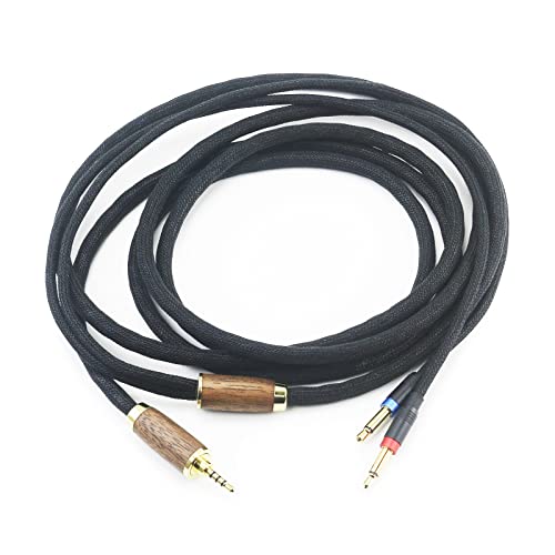 NewFantasia 2.5mm Trrs Balanced Male 6N OCC Copper Silver Plated Cord 2.5mm Balanced Cable Compatible with Denon AH-D7200 AH-D7100 AH-D9200 AH-D5200, for Focal Elear Headphone Walnut Wood Shell