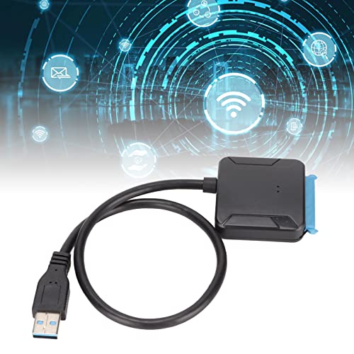 SATA to USB Cable, Portable SATA Adapter Small Size 110 to 240V Fast Transfer Rate ABS for Computer for 3.5 inch Hard Drive(US Plug)