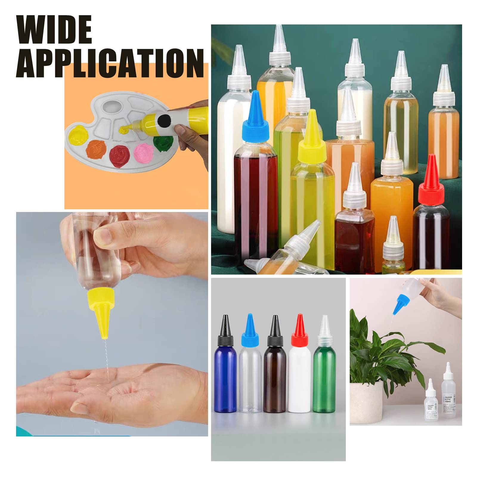 PH PandaHall 40pcs 24/410 Twist Caps Squeeze Bottle Cap Finish Plastic Bottle Caps Dispensing Cap Replacement Caps for Yorker Squeeze Bottles Glue Bottles, Neck Diameter: 26.5mm
