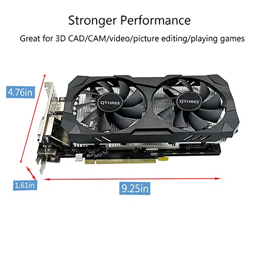 QTHREE Radeon RX 580 Computer Video Graphics Card,8GB,2048SP,GDDR5,256 Bit,3X DP,HDMI,DVI,GPU for PC Gaming,PCI Express x16 3.0,DirectX 12