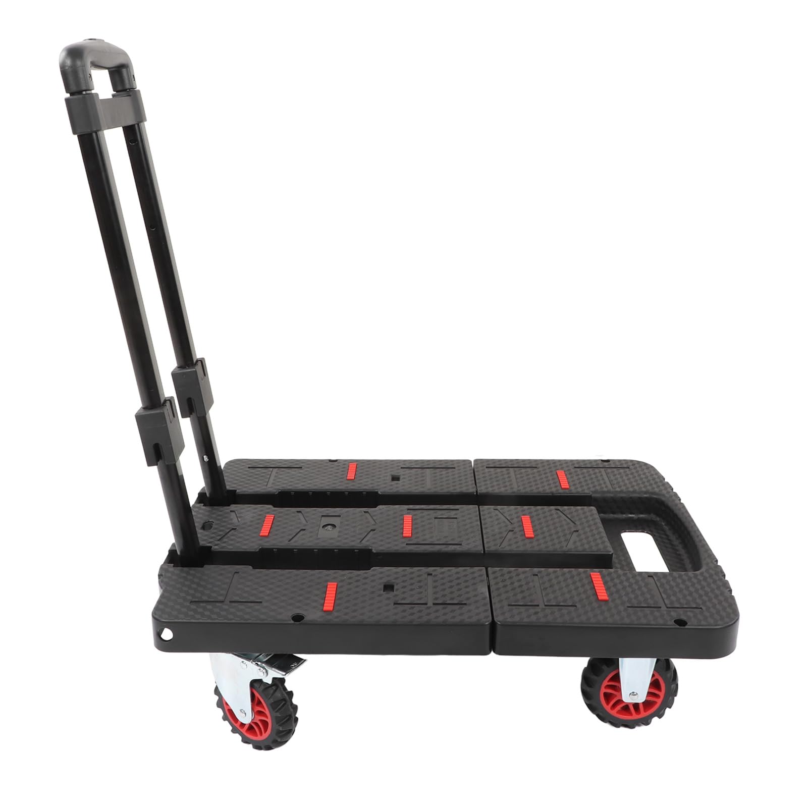 Portable Dolly Cart with Rubber Wheels, Retractable Handle, 264lbs Capacity for Transportation Luggage Mobile Travel Office Use