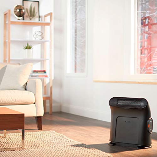 Honeywell EnergySmart ThermaWave Ceramic Space Heater, Black – Energy Efficient Ceramic Heater with Two Heat Settings and Slim Tower Design