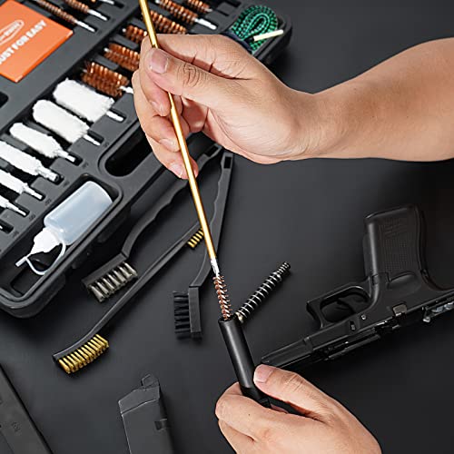 Perwin Universal Gun Cleaning Kit for All Guns with Cleaning Rope, Brass