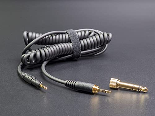 Voarmaks 4 Pole Long Steps Audio DJ Cable Cord Line Plug Compatible with Pioneer HDJ-X5 X7 S7 CUE1 Headphones Extended Coiled Spring Dj Wire