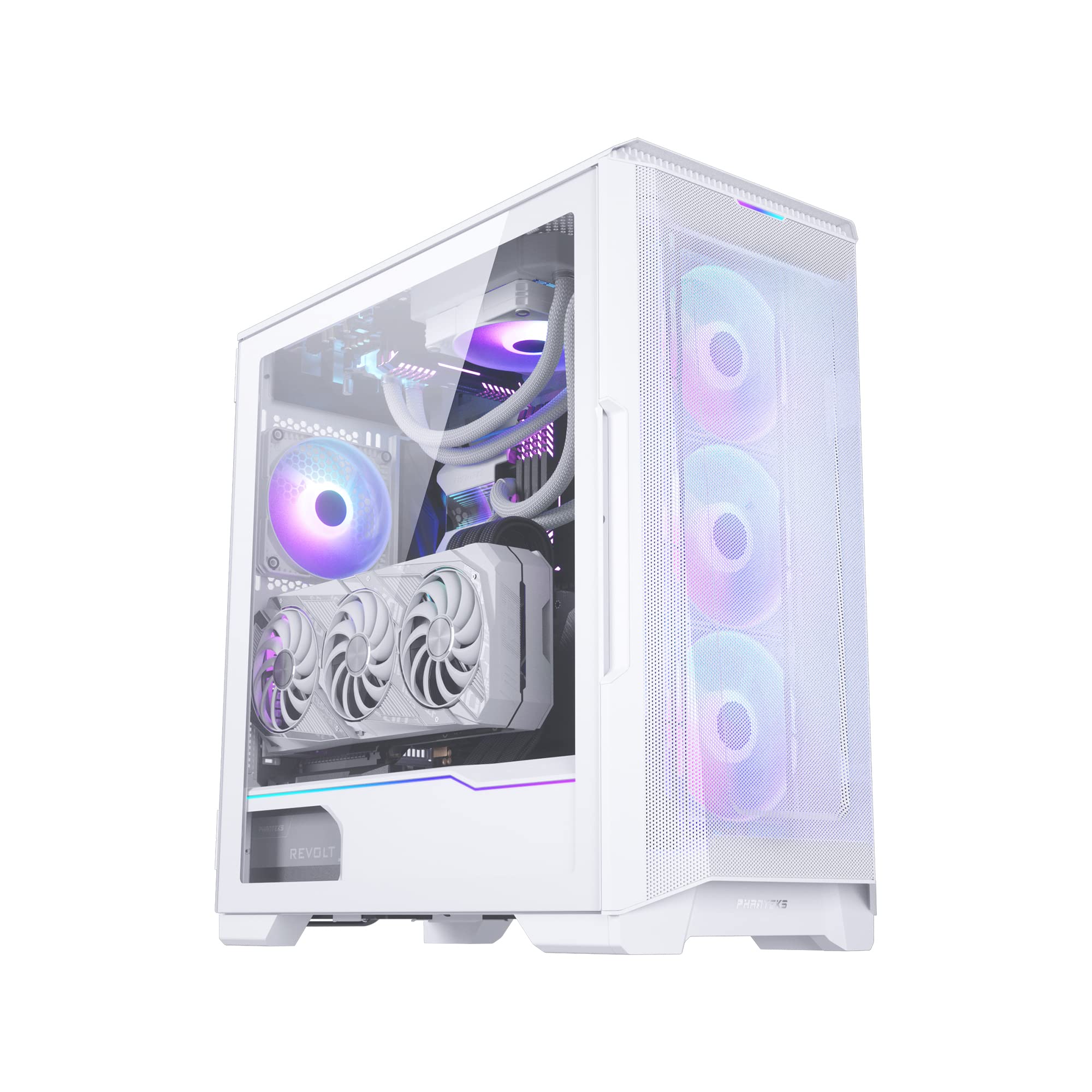 Phanteks (PH-EC500ATG_DMW01) Eclipse P500A high Airflow Full-Metal mesh Design, ATX Mid-Tower, Digital-RGB Lighting, 140mm D-RGB case Fans, Tempered Glass, Dual System Capable, Matte White