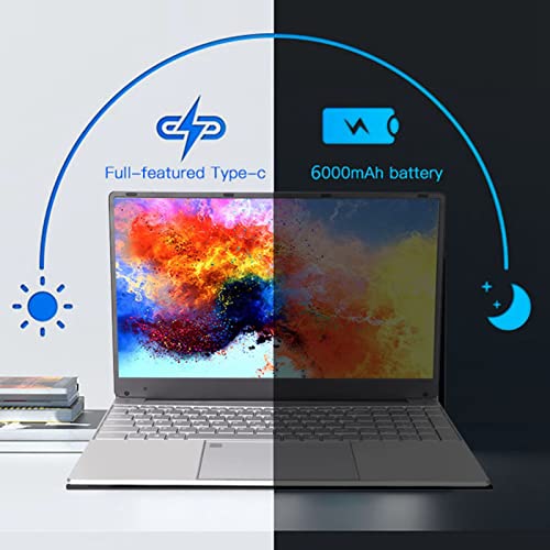 Pomya 15.6in Laptop, Laptop Computer, 8G RAM 128GB SSD Quad Core IPS HD Screen 1920x1080 WiFi Backlit Keyboard, Support BT Speaker Microphone(#1)