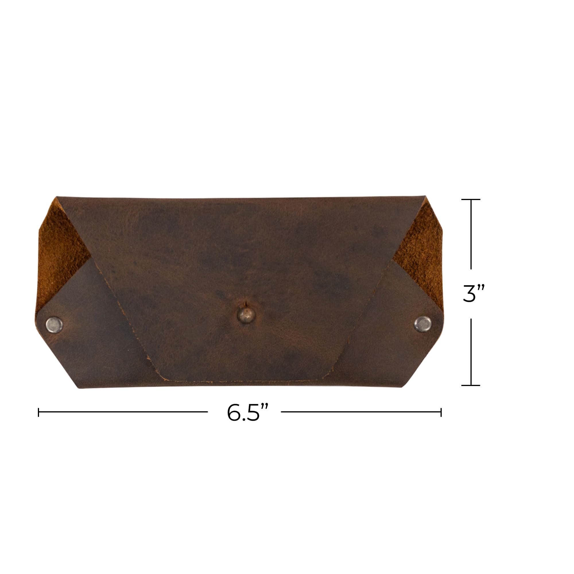 Hide & Drink, Sunglasses Minimalist Sleeve Case Protector, Eyewear Pouch, Great for Outdoors & Traveling, Full Grain Leather, Handmade, Bourbon Brown