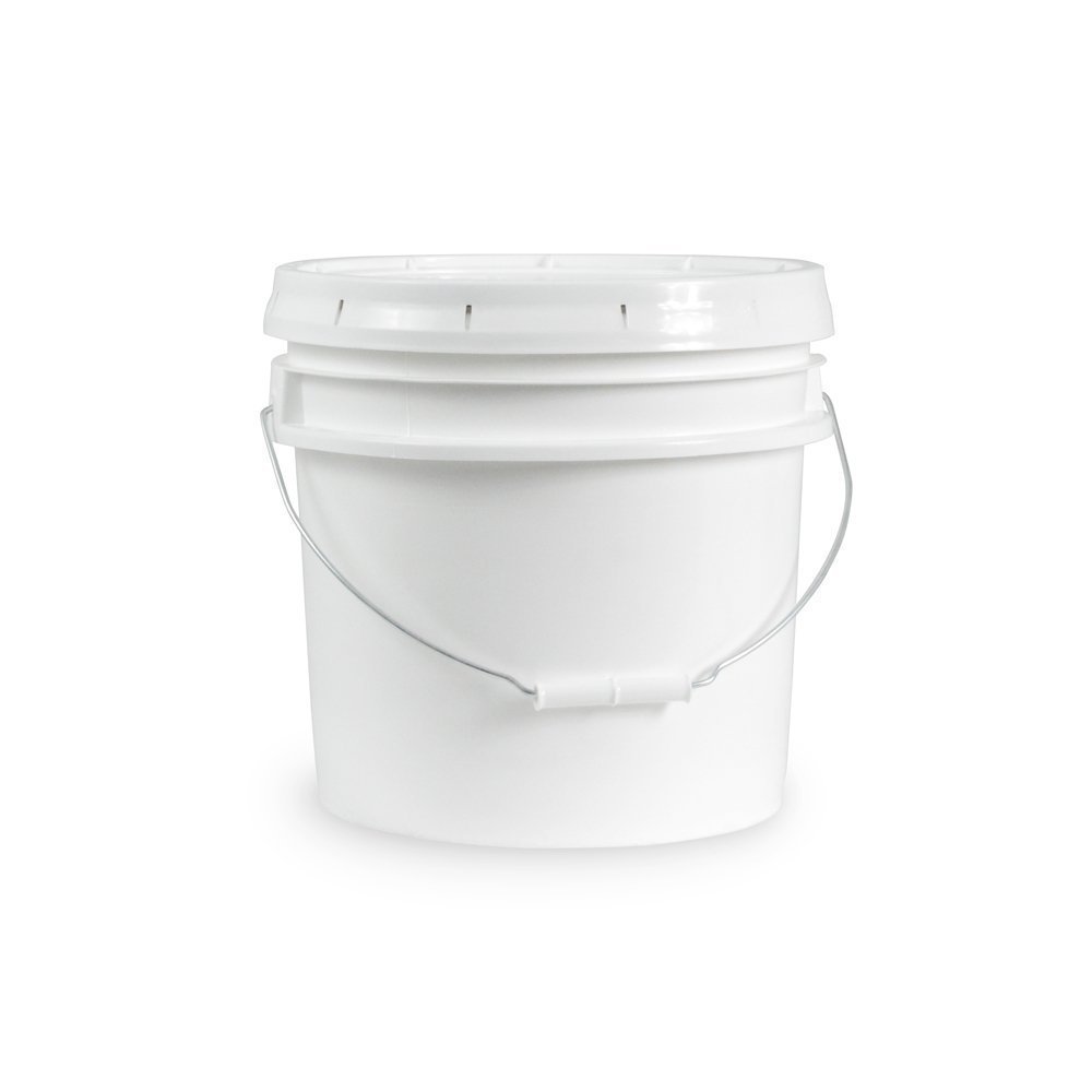 Living Whole Foods, 3.5 Gallon White Bucket & Lid - Durable 90 Mil All Purpose Pail - Food Grade - BPA Free Plastic (3.5 Gal. w/Lid - 1pk)