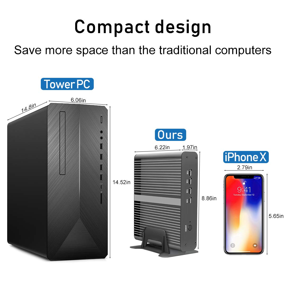 MSECORE Fanless Mini PC, Desktop Computer with Core i7-1165G7, 32G DDR4 RAM, 1T NVME SSD, HDMI 2.0b DisplayPort 1.4, Metal Case, Support 4K Dual Display, Gigabit Wireless Network, VESA, Windows 11 Pro
