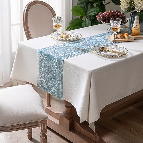 IVAPUPU Rectangle Tablecloth 60x104 inch Table Cloth Linen Wrinkle Free Tablecloths Kitchen Dining Table Cover Tables Farmhouse Holiday Camping
