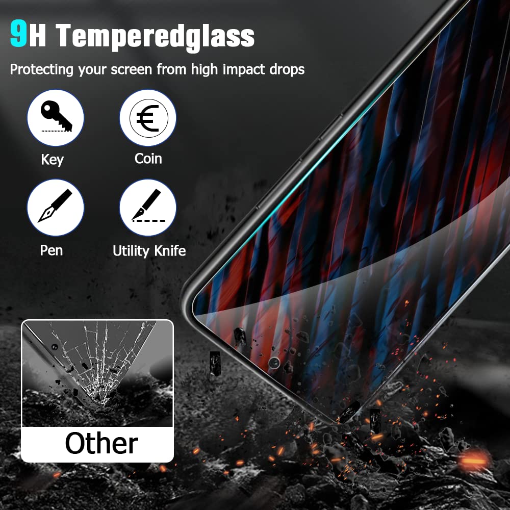LETANG [2+2 Pack] Galaxy S21 5G Privacy Tempered Glass Screen Protector + Camera Lens Film [9H Hardness] [ Full Coverage] [Anti-Fingerprints] Support fingerprint unlocking For Samsung Galaxy S21