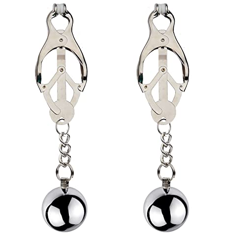 Nipple Clamps, Electric Shock Nipple Clamps,Adjustable Current Level Electric Nipple Clamps,Nipple Jewelry Non Piercing dd25