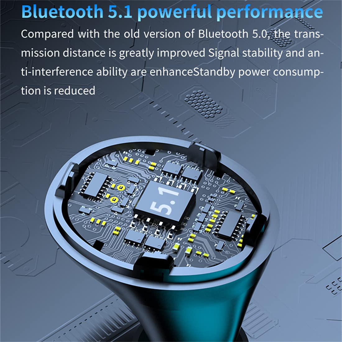 NEFSO Wireless Ear Buds, Bluetooth Headphones, Waterproof Ear Buds with Charging Case for Android iOS TV Pad Gaming Computer Laptop Sport