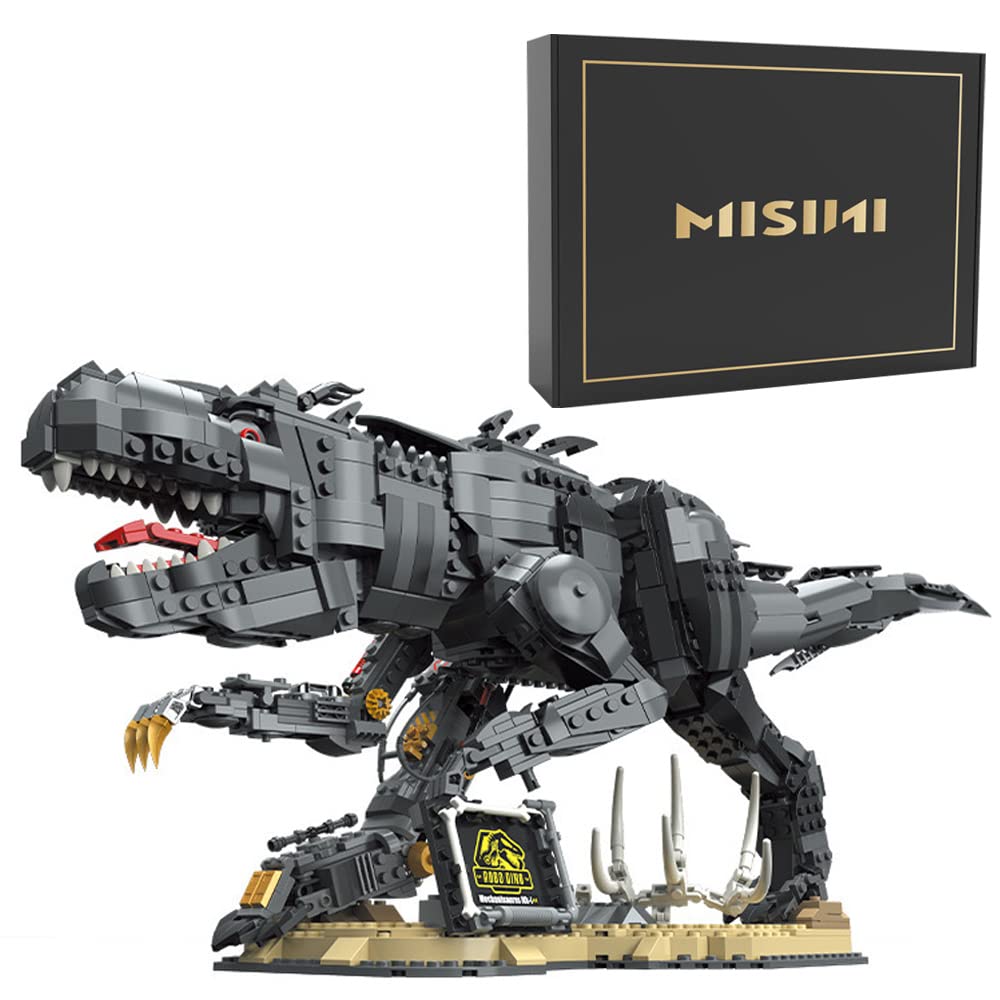 MISINI 8101-2 Dinosaur Building Kit, 1437/pcs Mechanical T-Rex Building Set, Compatible with Lego,Cool Collectible Display Dinosaur Toys Building Blocks Set, Creative Bricks Gift for Adults Teens