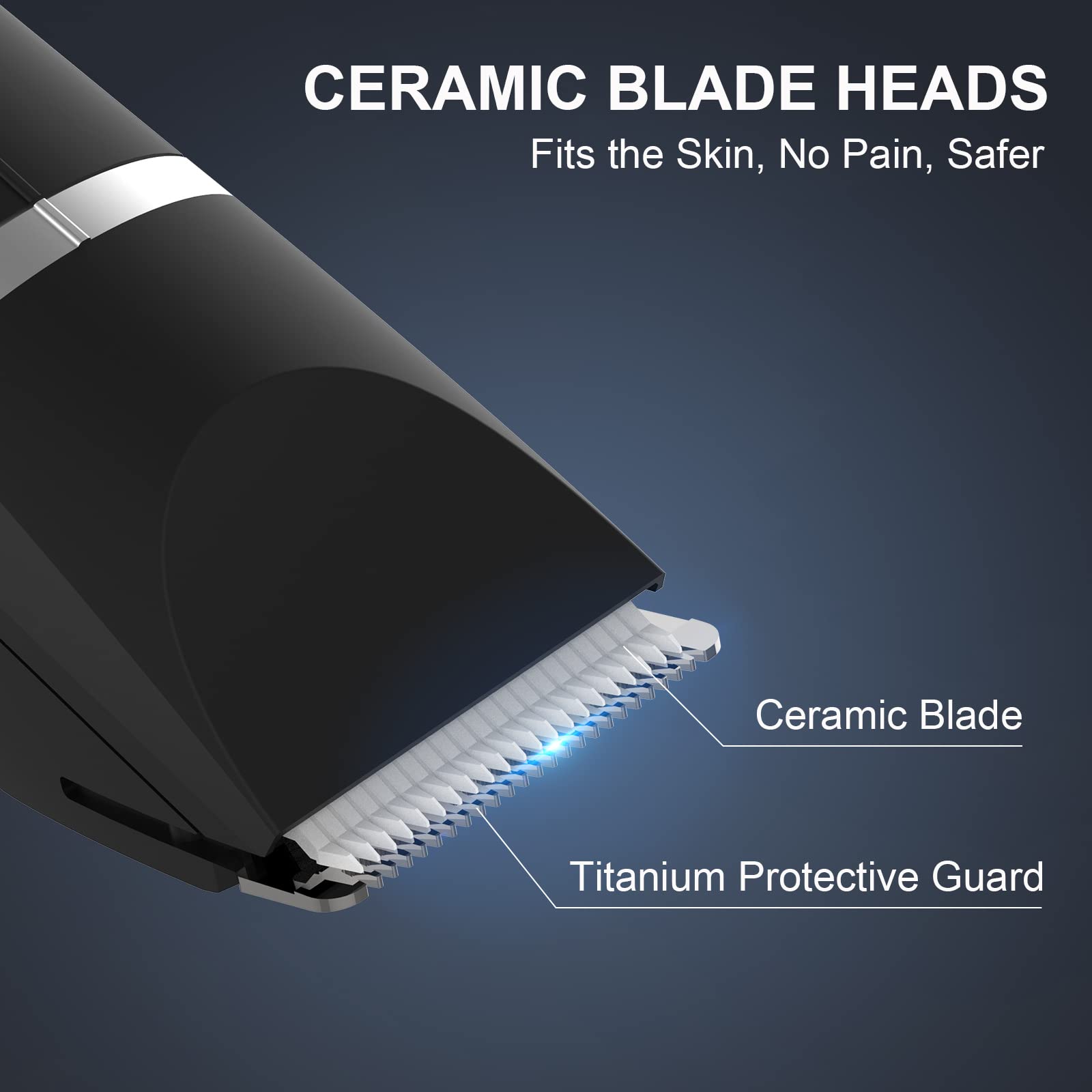 Scdom Men's Wet/Dry Body Hair Trimmer, Replaceable Ceramic Blade Heads, USB Charging, for Beard, Pubic Area, Nose