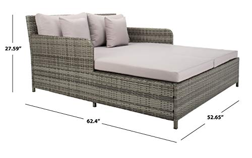 Safavieh PAT7500B Outdoor Collection Cadeo Grey Cushion Daybed