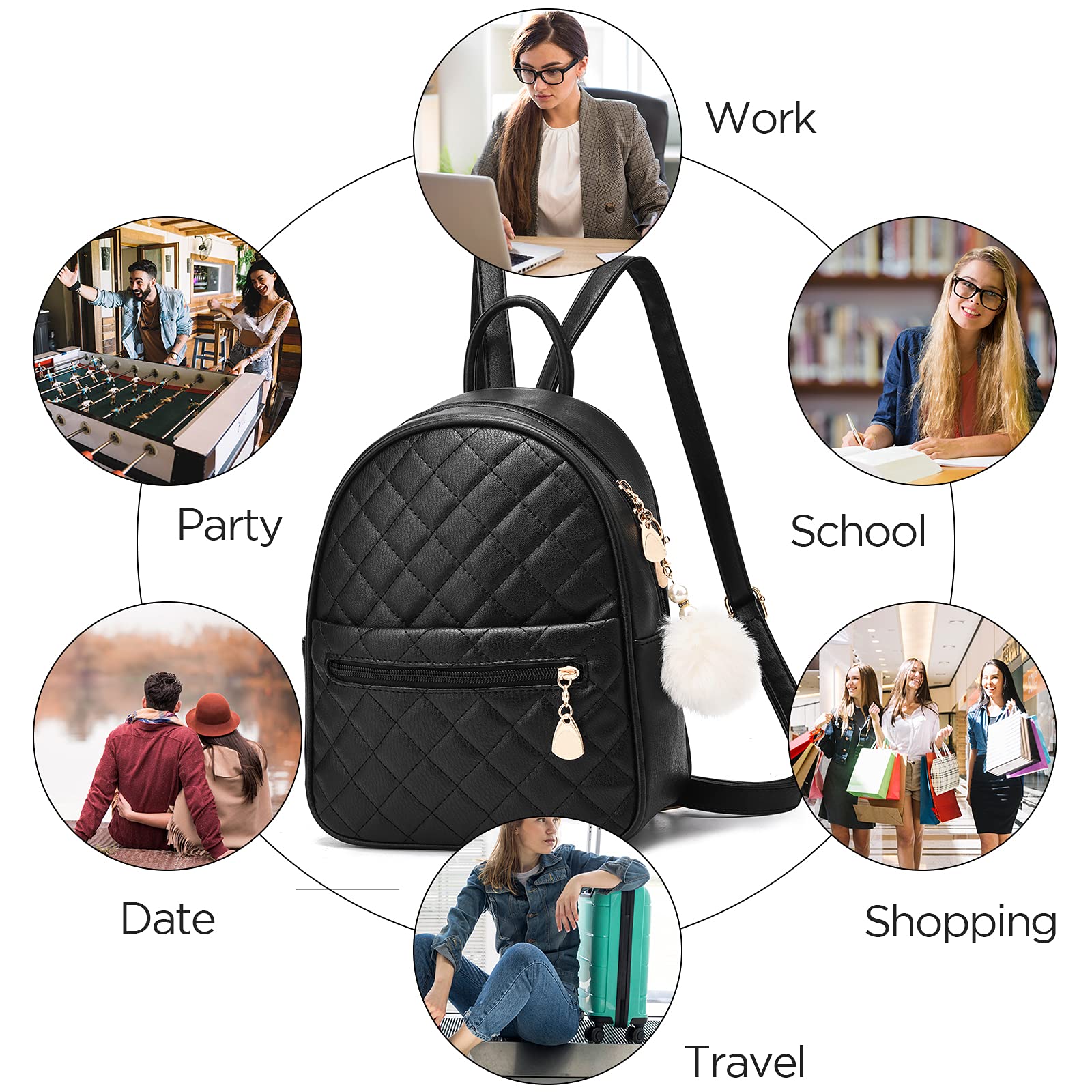 Mini Backpack for Women Small Size Teen Girls Backpacks Purses Leather Shoulder Bag Schoolbag Light Blue