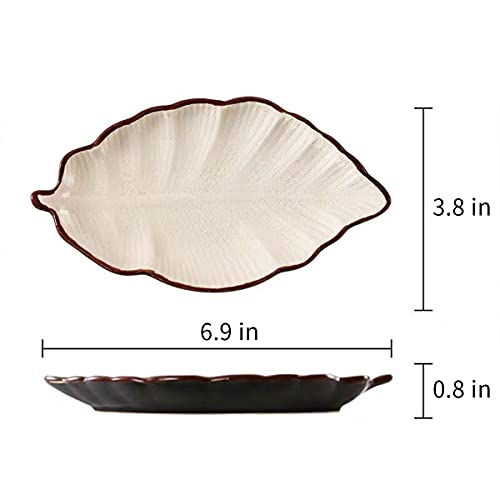 LLDAYU Porcelain Spoon Rest for Kitchen Counter, 7 inches 2 Pieces of white Leaf Shaped Ceramic Spoon holder, Kitchen Utensils, Farmhouse Kitchen Decor and Accessories (Dishwasher Safe)