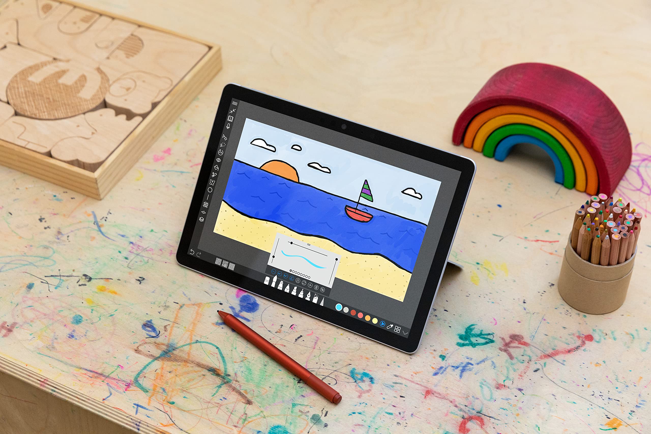 Microsoft Surface Go 2 10.5-Inch Tablet, WiFi, 4Gb Ram, 64Gb Emmc, Windows 10 Pro, Silver Bundled: GIZPRO 3 in 1 USB C to VGA HDMI DVI Adapter