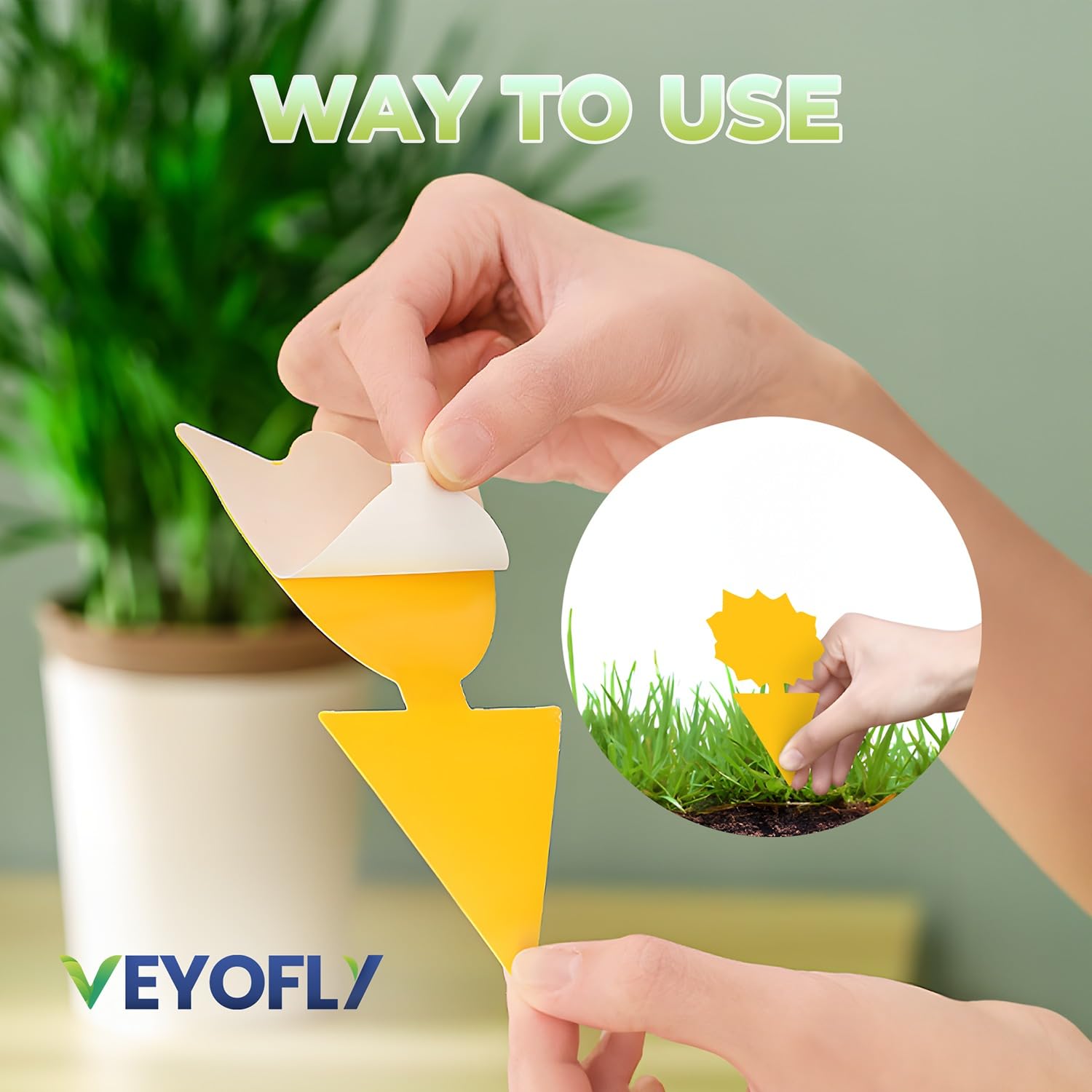 Veyofly Sticky Traps for Plants and Windows, Bundle with 5 Yellow Sticky Traps for Gnats & 5 Window Fly Traps -Gnat Trap, Bug Sticky Traps, Fungus Gnat Trap, Fly Strips, Fly Tape- Pack of 10β