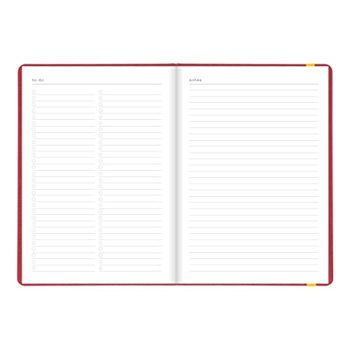 Letts of London Raw Weekly/Monthly Planner, 12 Months, January to December, 2024, Sewn Binding, A5 Size, 8.25" x 5.875", Multilingual, Berry (C082310-24)