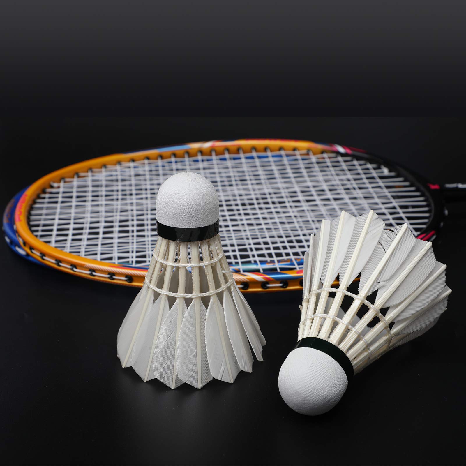 KEVENZ Goose Feather Badminton Shuttlecocks with Great Stability and Durability, High Speed Badminton Birdies-12PK (White-K1)