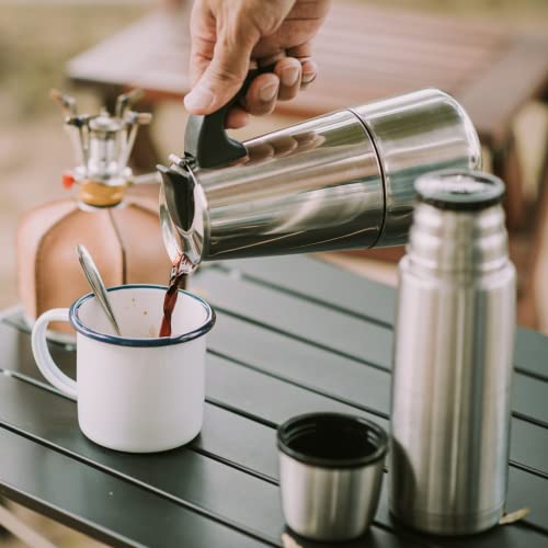 Mixpresso 9 Cup Coffee Maker Stovetop Espresso Coffee Maker, Moka Coffee Pot with Coffee Percolator Design, Stainless Steel Stovetop Espresso Maker, Italian Coffee Maker 450ml/15oz