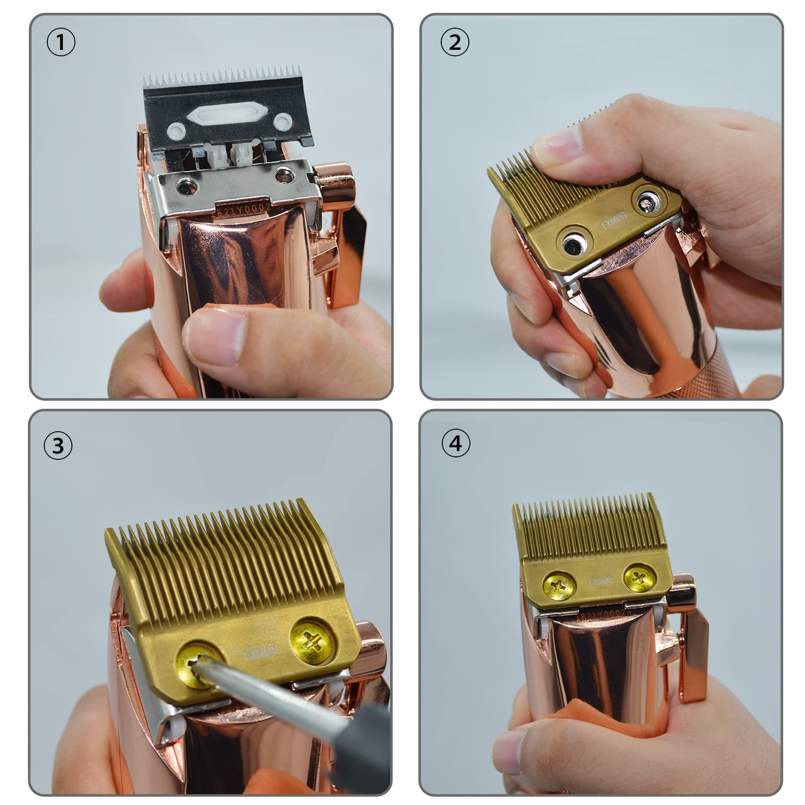 Replacement Blades compatible with BaBylissPRO Barberology Replacement Clipper fade Blades compatible with FX870/FXF880/FX810/FX825/FX673N