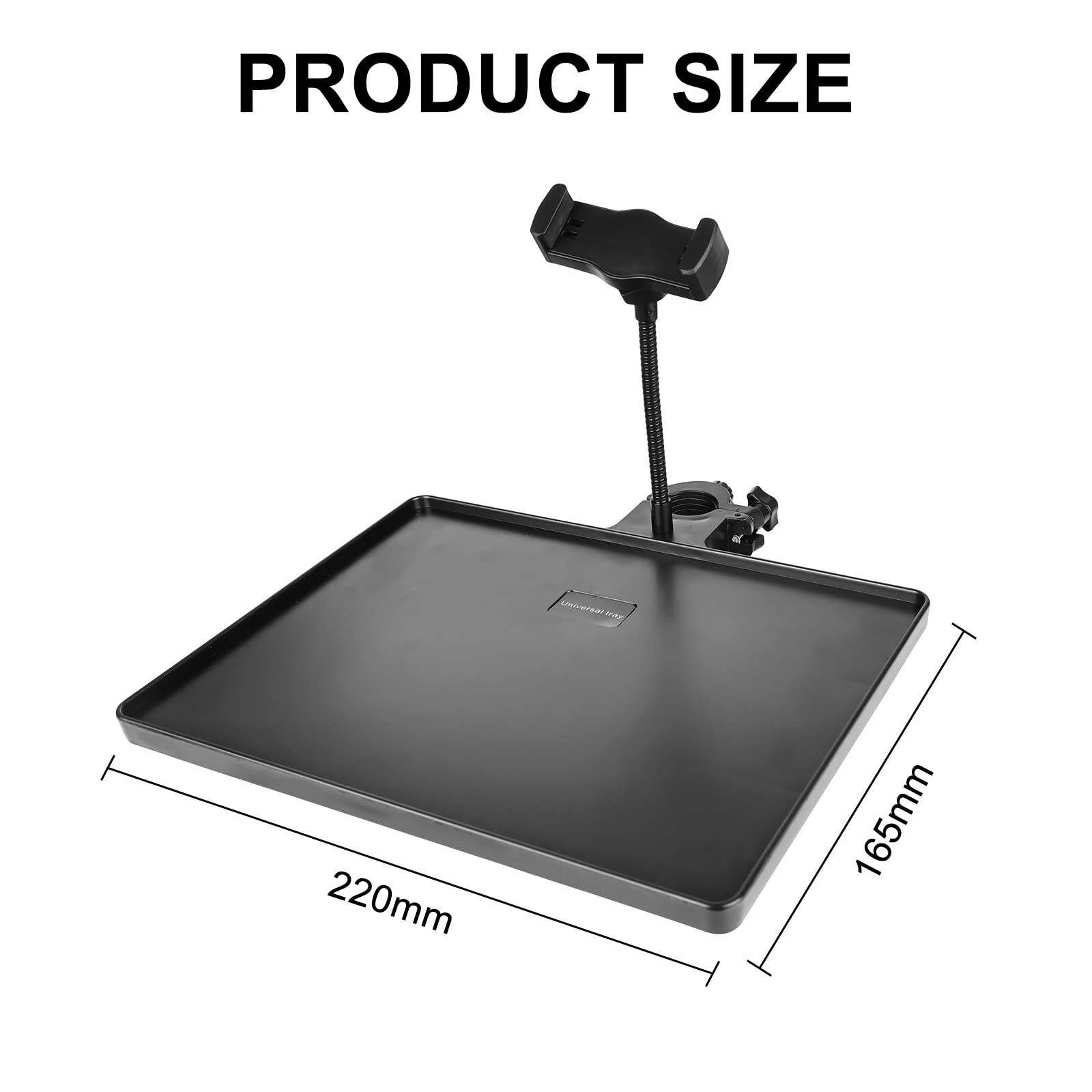 Microphone Stand Plastic Tray: Mic Stand Clamp-On Rack Tray - Plastic Microphone Stand Tray with Phone Holder for Stage Live Streaming Concert Performance Karaoke Clamp-On Music Stand Shelf