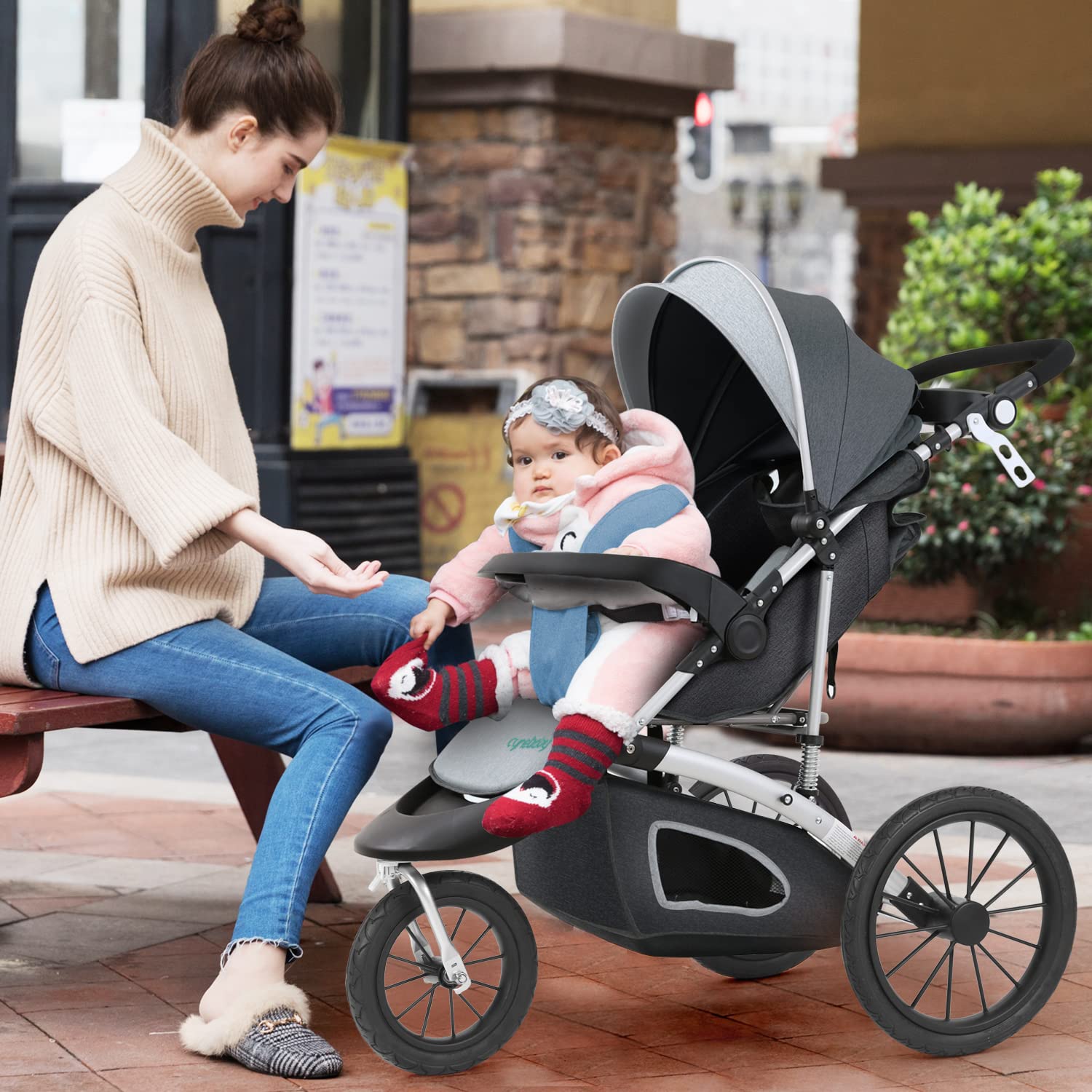Jogging Stroller Fold City Travel Citi Jog Strollers Single Toddler Baby Pram Jogging Compact Urban Ultralight Joggers Beby Carriage Pushchair Stroller Travel System