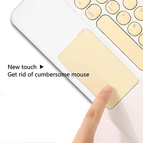Qonioi Bluetooth Round Cap Keyboard, Upgrade Foldable Bluetooth Keyboard, Ultra-Light Portable Wireless Bluetooth Keyboard, Gaming and Office Use