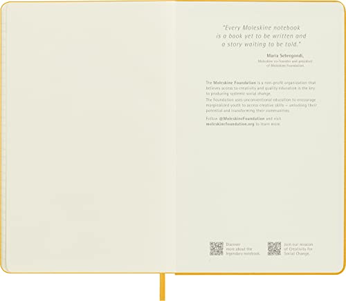Moleskine Classic Notebook, Hard Cover, Large (5" x 8.25") Ruled/Lined, Orange Yellow (Silk), 240 Pages