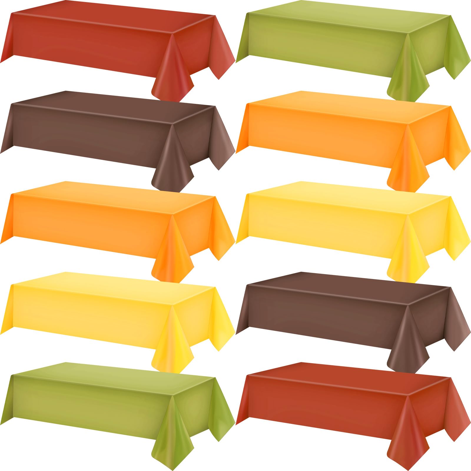 Jinei 20 Pcs Fall Plastic Tablecloth Thanksgiving Party Disposable Tablecloths Bulk Orange Yellow and Brown Tablecloth Autumn Harvest Party Holiday Dining Home Decor, 54" x 108"