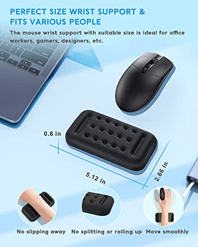 Wrist Rest for Mouse, Mouse Wrist Rest, Lekvey Mouse Pad Wrist Support, Ergonomic Memory Foam Gel Wrist Rest with Massage Holes, Pain Relief Mouse Wrist Cushion for Laptop, Office, Gaming, Black