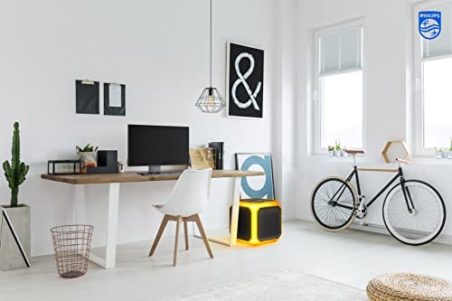 PHILIPS X7207 Bluetooth Party Cube Speaker with 360° Party Lights - Link up to 50 Speakers, Black