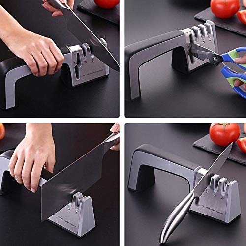 Kitchen Knife Sharpener,4-in-1 Kitchen Knife Sharpener: 4-stage Knife And Scissors Sharpener To Help Repair And Polish The Blades And Sharpen The Scissors, Non-slip Base-comes