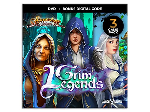 Legacy Games Amazing Hidden Object Games for PC: Grim Legends (3 Game Pack) - PC DVD with Digital Download Codes