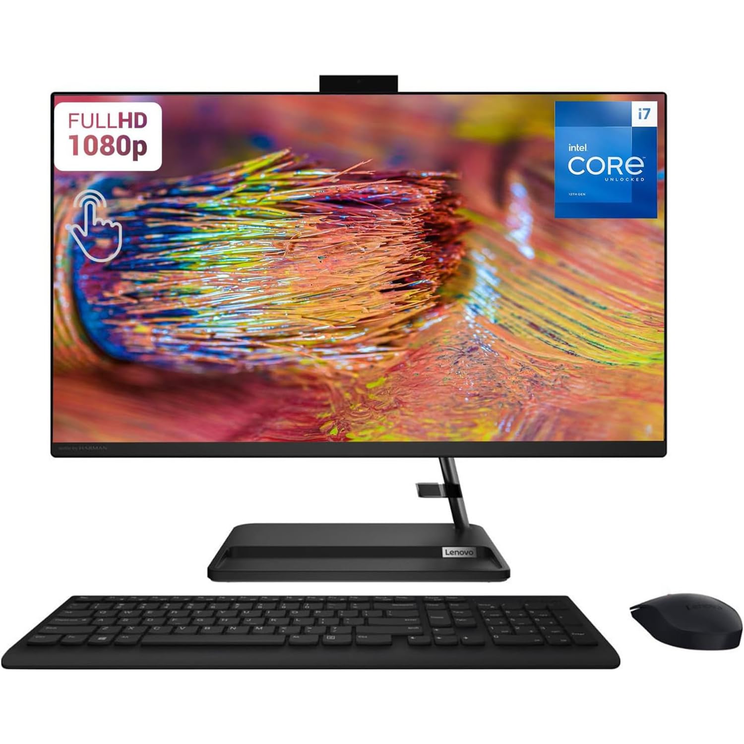 Lenovo IdeaCentre 3i All-in-One Desktop, 27" FHD Touchscreen, Intel Core i7-13620H, 32GB RAM, 2TB SSD, Webcam, HDMI, Wi-Fi 6, Wireless Mouse & Keyboard, Windows 11 Home