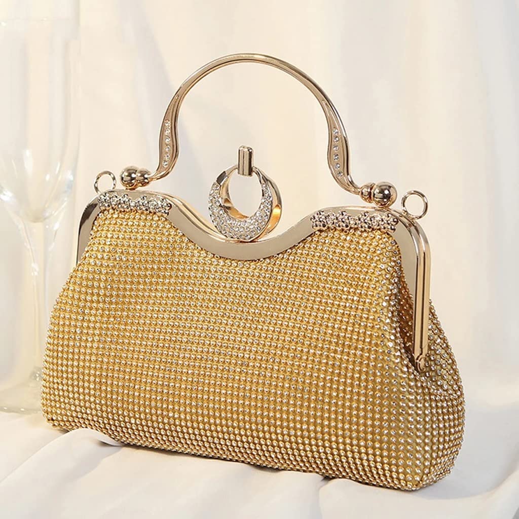 N/A Ladies Diamond Clutch Wallet Wedding Tote Evening Bag Exquisite Women Chain Shoulder Bag