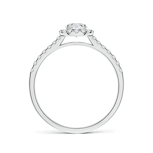 Lab Created Round Diamond Halo Wedding Engagement Ring in 14K White Gold Finish (All Custom Sizes AVBL 5-12)