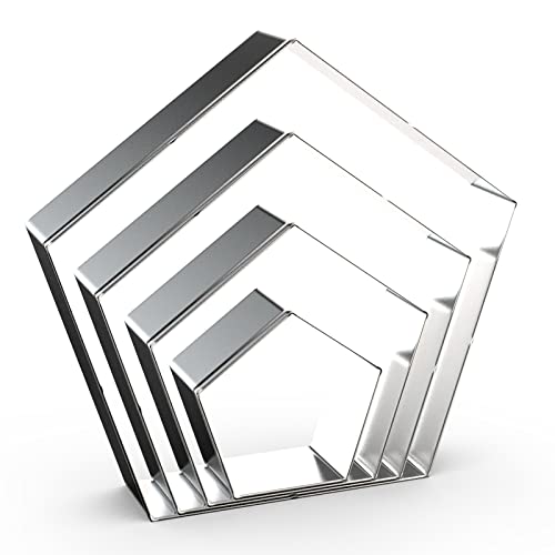 Pentagon Cookie Cutter Set Large - 5 Inch, 4 Inch, 3 Inch, 2 Inch - Geometric Cookie Cutters Shapes Molds - Stainless Steel