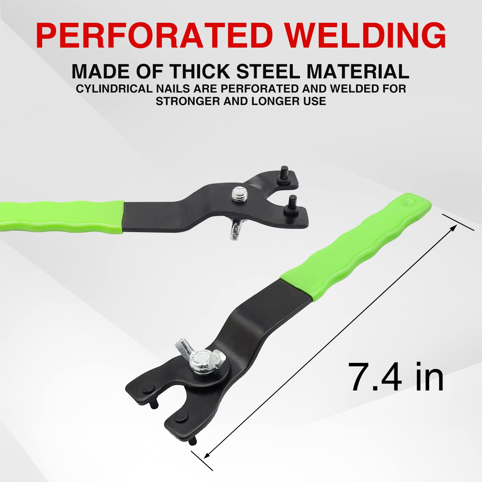 PRETEC Adjustable Angle Grinder Pin Wrench Lock-Nut Spanner Grinder Wrench Universal with 2 Pairs Work Gloves,Compatible 4/5/6/7/9 Inch Angle Grinder